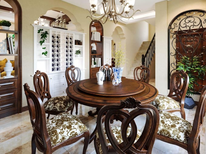 Refix 3d interior design, furniture layout, render livingroom, kitchen ...