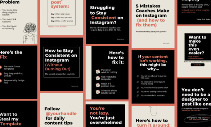 Give you 50 customizable canva linkedin carousel templates by Luliworks ...