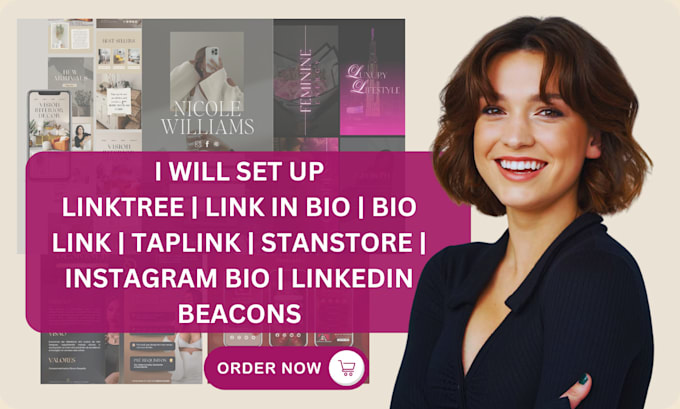 Set up linktree taplink koji linkpop beacon ai link in bio landing page by Ella_idea | Fiverr