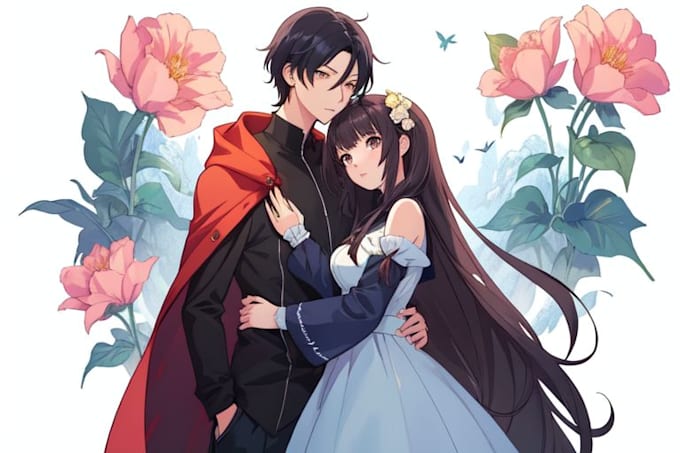 Draw oc, fanart or anime couple illustration by Lola_riey | Fiverr