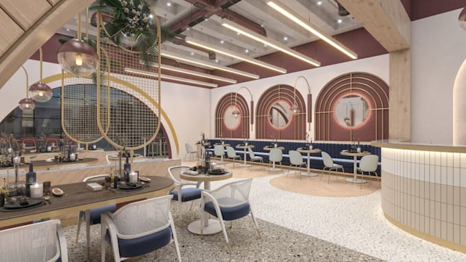 Refurbish 3d interior restaurant design,cafe,coffee shop,retail store ...