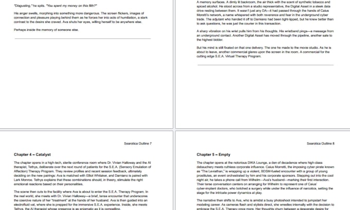 Create an outline your novel or game narrative by Konradhughes | Fiverr