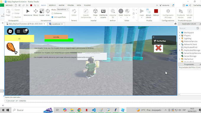 Intermediate level roblox game with gui purchases translations power ...