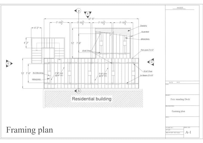 Create complete deck permit drawings with site plan, floor plan, and ...