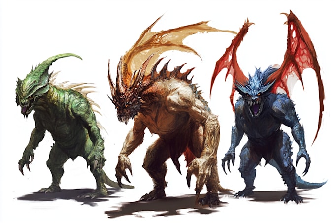 Draw fantasy or dnd creatures and monsters by Zeniqccray | Fiverr