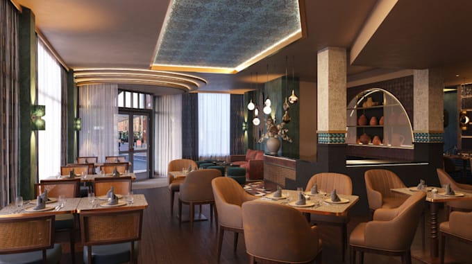 Refurbish 3d cgi restaurant, interior bar, night club,lounge design,hq ...