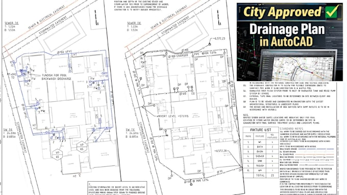 Design drainage, stormwater plan flood zone site plan for city permit ...