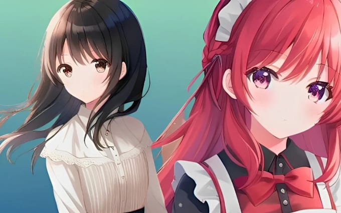 Draw anime art oc illustration manga style character vtuber art anime ...