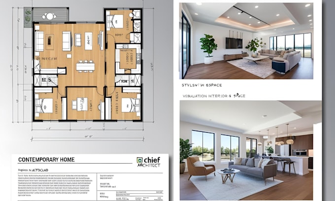 Do 2d 3d house floor plan home designer blueprints in chief architect ...
