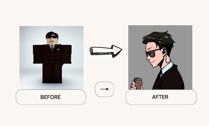 Draw your roblox minecraft game inzoi sims character into anime azuki ...