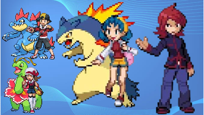 Create pixel pokémon trainer pokemon sprite fakemon monster pokemon ...