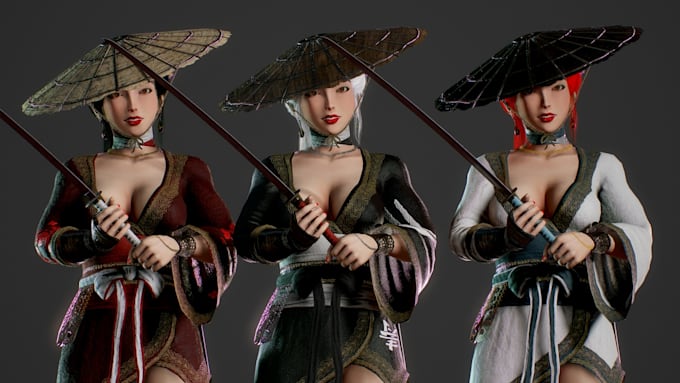 Deliver stylized female warrior character,port ue5,animate 3d,ue rendering model by Fradjes | Fiverr