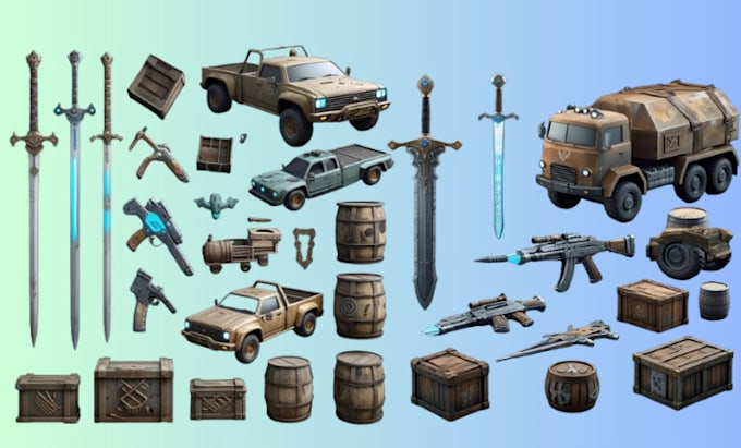 Create 3d game ready props, assets, weapons, vehicle and other items by Raufvv | Fiverr