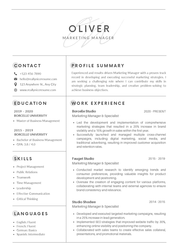 Design a professional and modern resume that stands out by Luvyash | Fiverr
