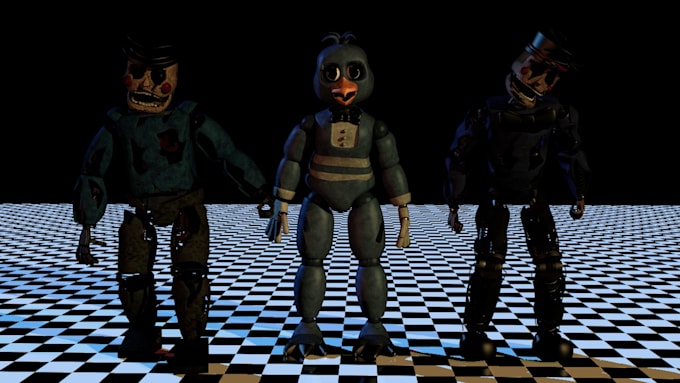 Make a 3d model of a fnaf animatronic, for fangames, oc, etc by Foxodev ...