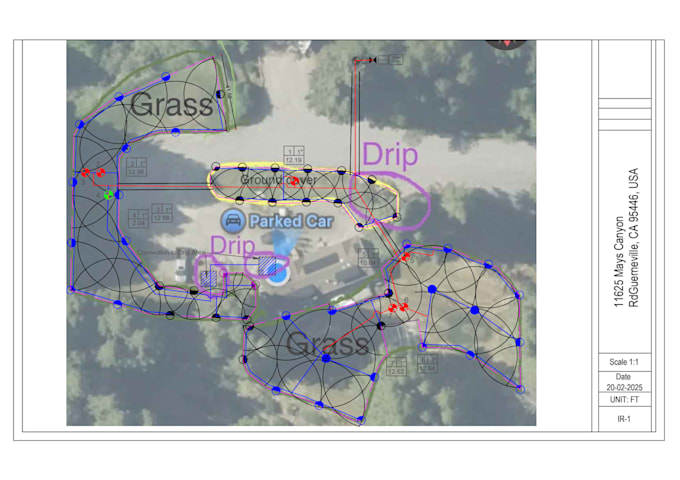 Drip sprinklers irrigation plan, pipping layout in autocad by Genitalia ...