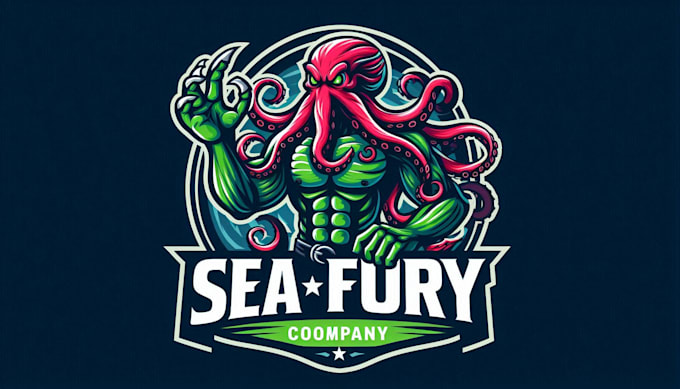 Make sea fury kraken octopus mascot logo for you with new concept by ...