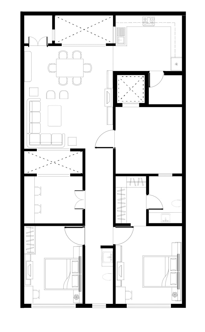 Redraw 2d floor plans for real estate agent by Nonomint | Fiverr