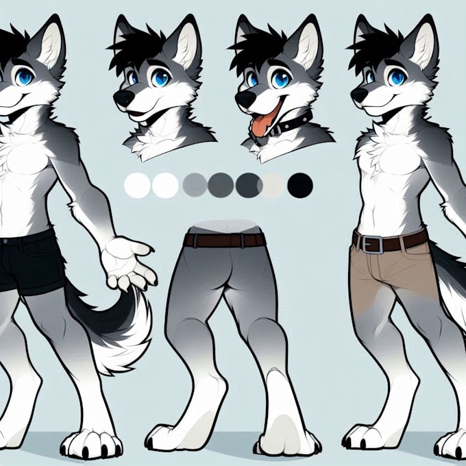 Draw furry ref sheet character fursona vtuber model oc anthro ref feral avatar by Toafeekgur ...
