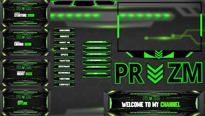 Craft twitch kick logo, overlays, animated overlays, panels, emotes by ...