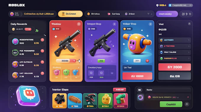 Design ui ux designer roblox ui game ui ui animation and roblox script by Divinedevelop | Fiverr