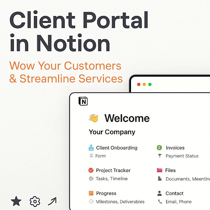 Design a client portal in notion to wow your customers and streamline services by Peaceleon | Fiverr