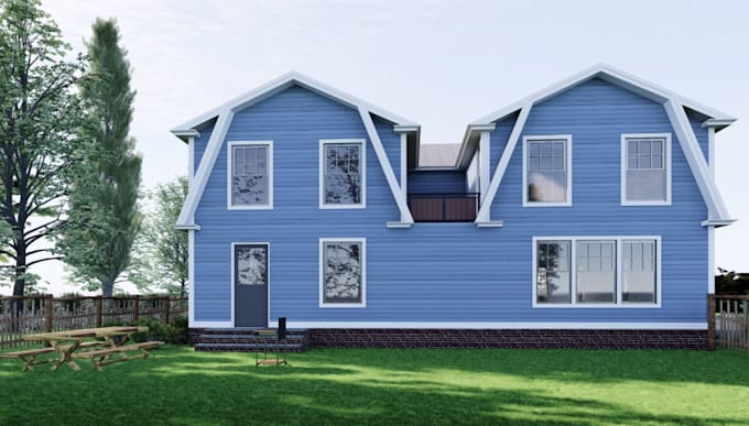 Renovate old building to 3d cgi modern house,colonial house,skp render ...