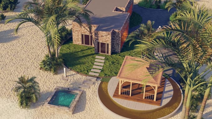 Design 3d beach resort, 3d rv park resort, off road park, 3d campground ...