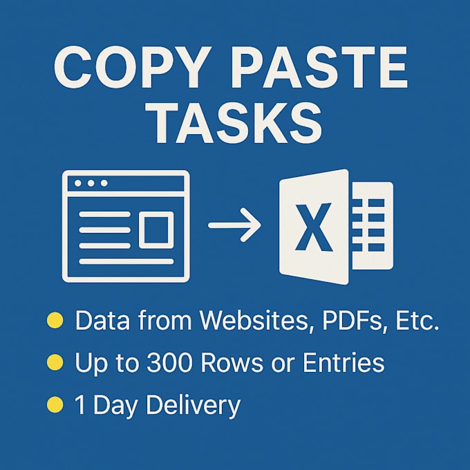 Do simple copy paste data entry tasks accurately by Arianhussain | Fiverr