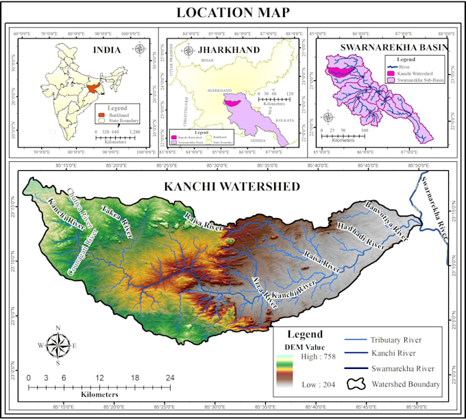 Map design, spatial analysis, gis analysis, remote sensing by Krishna ...