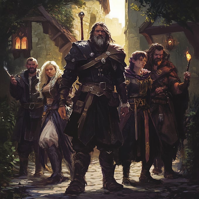 Create dnd party art illustration by Jarreyers | Fiverr