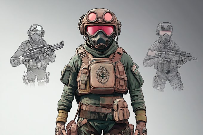 Draw detailed military characters for you by Heilaertz | Fiverr