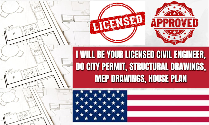 Licensed civil engineer city permit, structural design mep drawing ...
