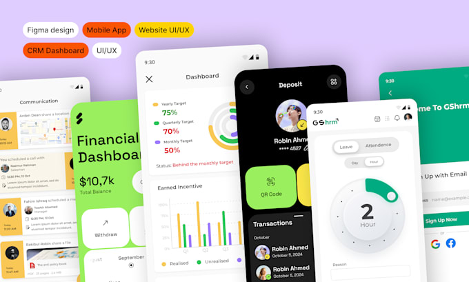 Do mobile app ui ux design, web app, dashboard, website ui ux design in ...