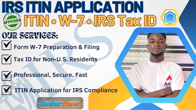 Prepare and file your irs itin application form w7 for non resident, us ...