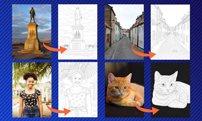 Convert draw photos, illustrations into coloring pages book by ...