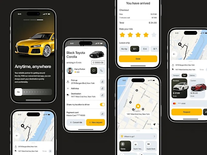 Develop a custom taxi app, uber clone, rideshare booking app by Techspireuk | Fiverr