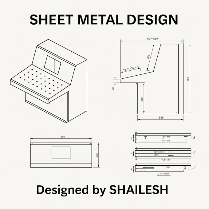 Do sheet metal cad drawing with flat pattern for laser cutting by ...