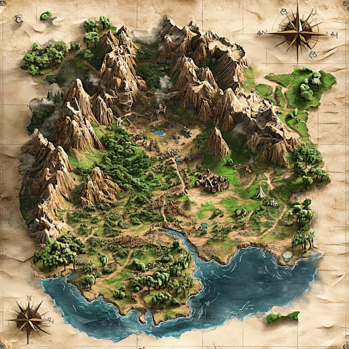 Create a high quality fantasy map by Smellbidith | Fiverr