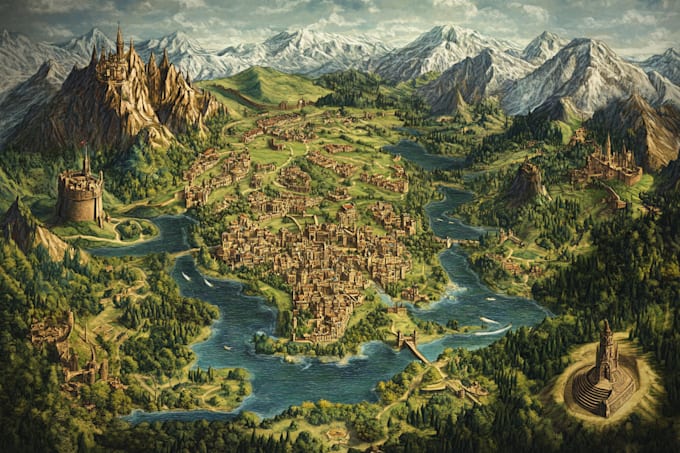 Draw a beautiful fantasy map in 4k for you by Stylishope | Fiverr