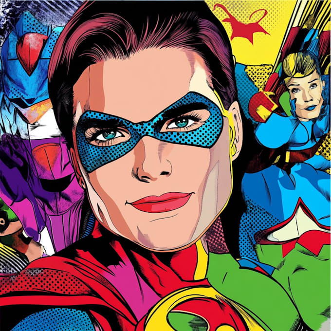Draw comic superhero pop art portraits by Alliloon | Fiverr