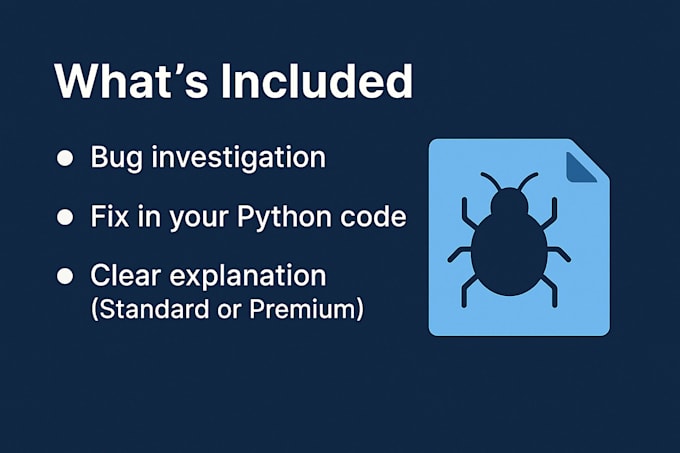 Debug and fix your python code by Tviperhd | Fiverr