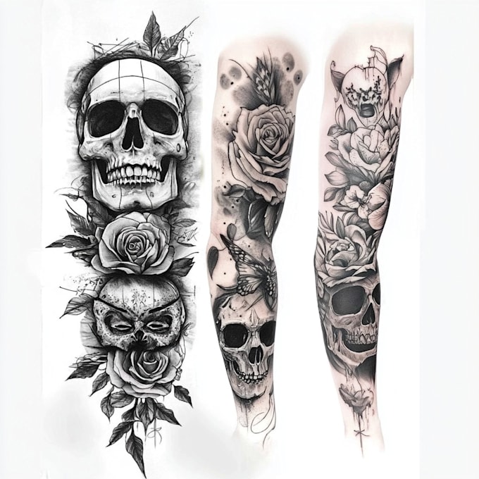 Create custom tattoo and full sleeve tattoo design by Pabrolea | Fiverr