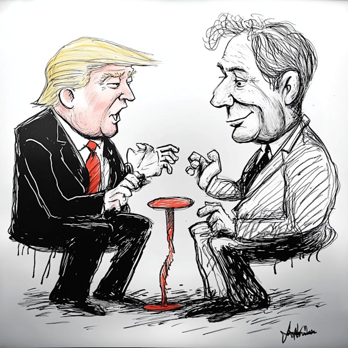 Draw a political themed cartoon for you by Keodrak | Fiverr