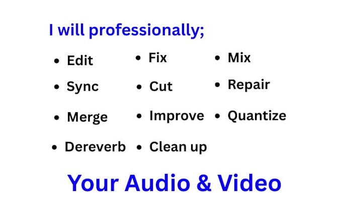 Professionally edit, sync, clean up, fix, convert your audio by Micro ...