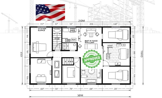 Do autocad floor plans architectural drawings for construction and site ...