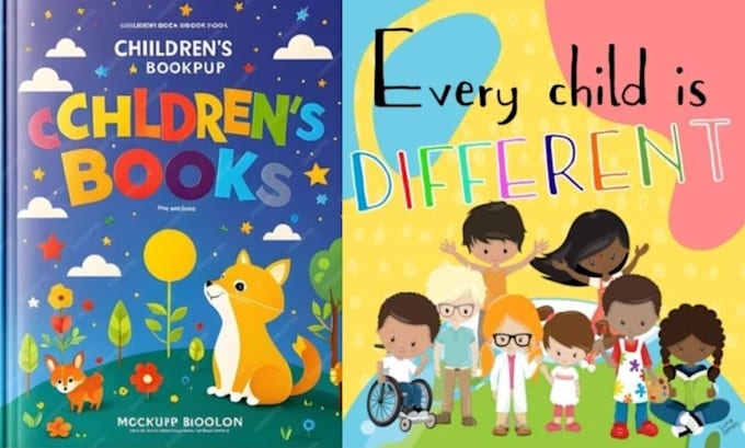 Draw cute children book illustration amazon kdp kids book cover design ...