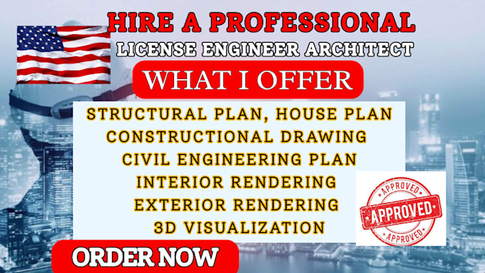 Architectural engineering stamp structural plan mep grant city permit ...