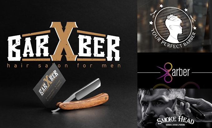 Professional barber and barber shop logo design by Katrinafink3 | Fiverr