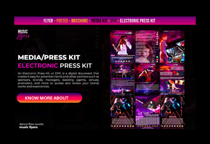 Design media kit epk, one sheet with clickable links for music indie artists by Abubla | Fiverr